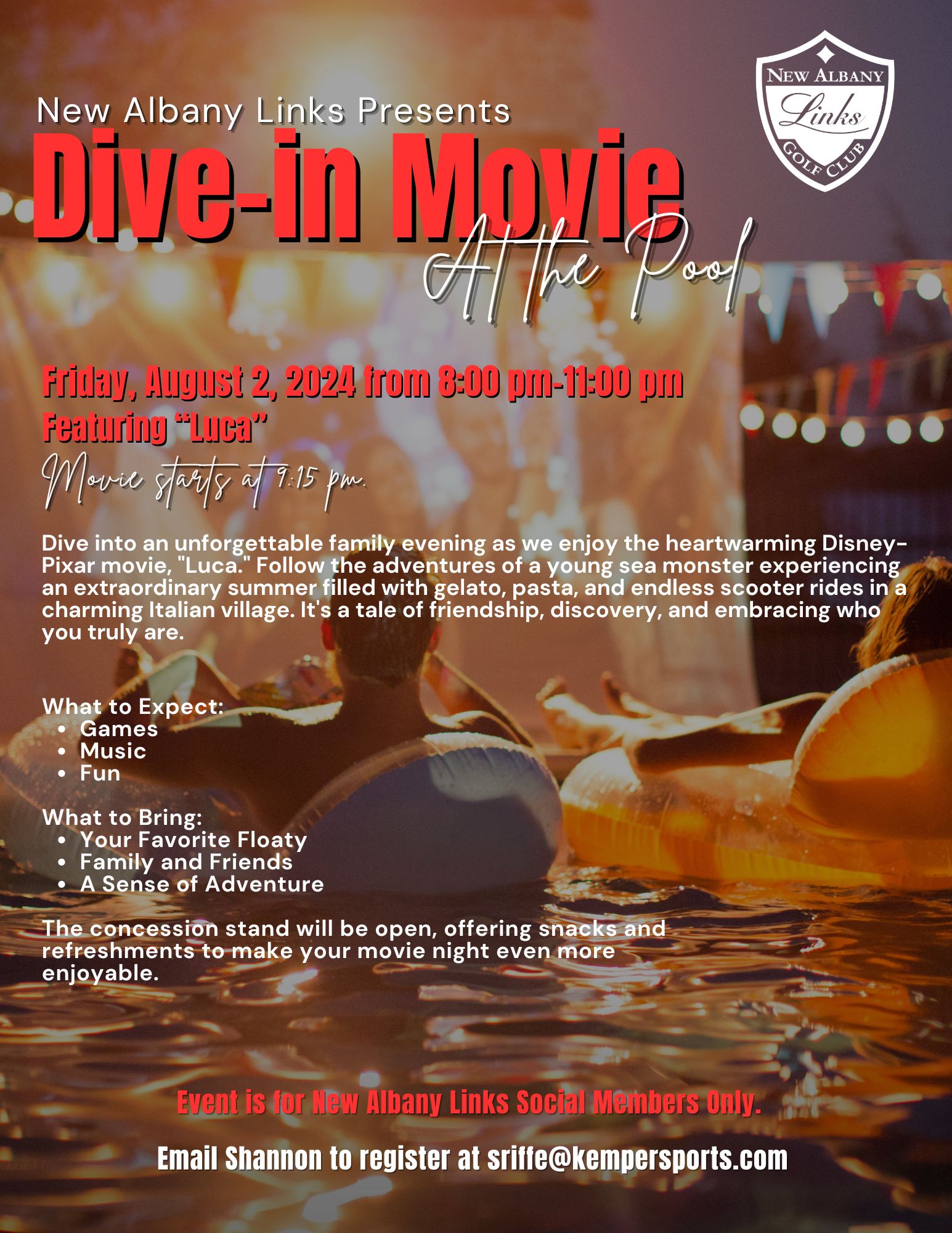 Dive-in Movie at the Pool- MEMBER & MEMBER GUEST ONLY - New Albany ...